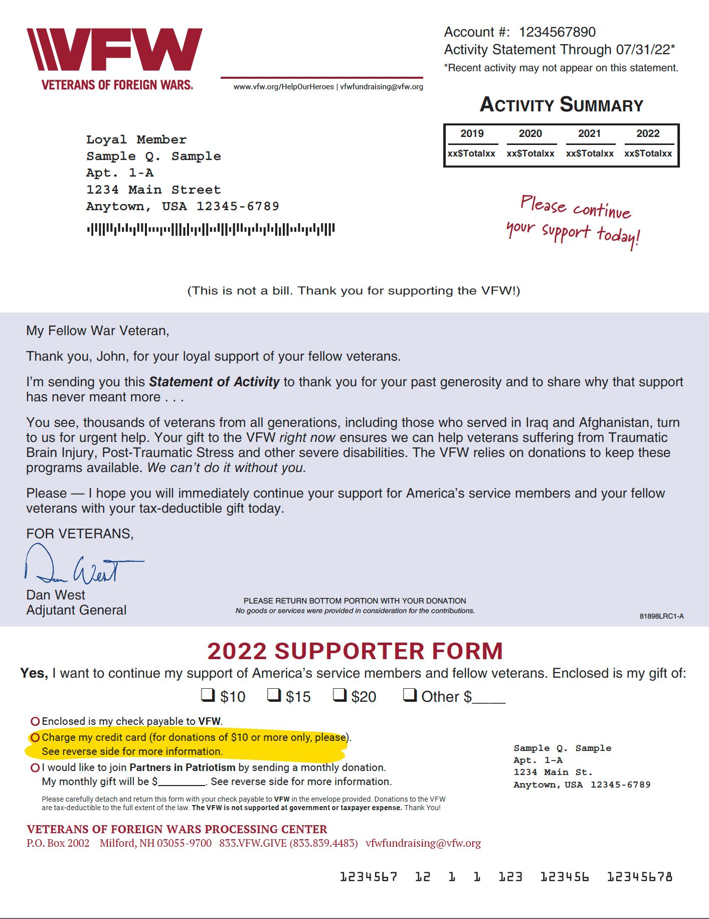 The Veterans of Foreign Wars (VFW)